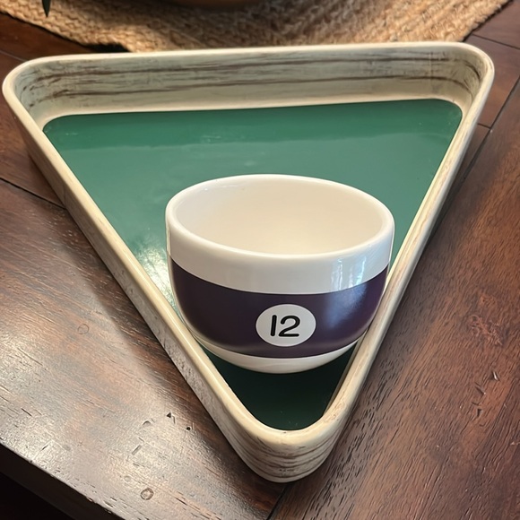 Other | Luminarc Pool Parlor Billiards Rack Chip Tray And Dip Bowl ...